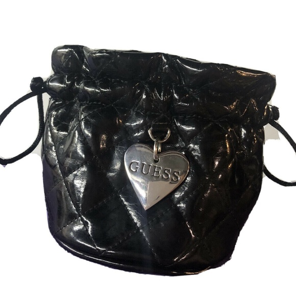 Guess | Bags | Guess Make Up Pouches Bag Holder Black Patent Leather ...